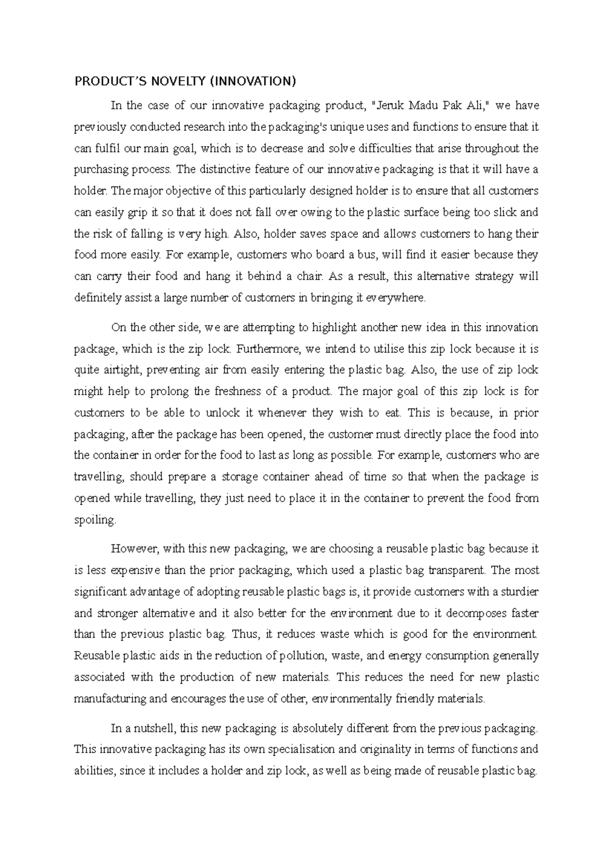 Product Novelty ( Innovation) (2) - PRODUCT’S NOVELTY (INNOVATION) In ...