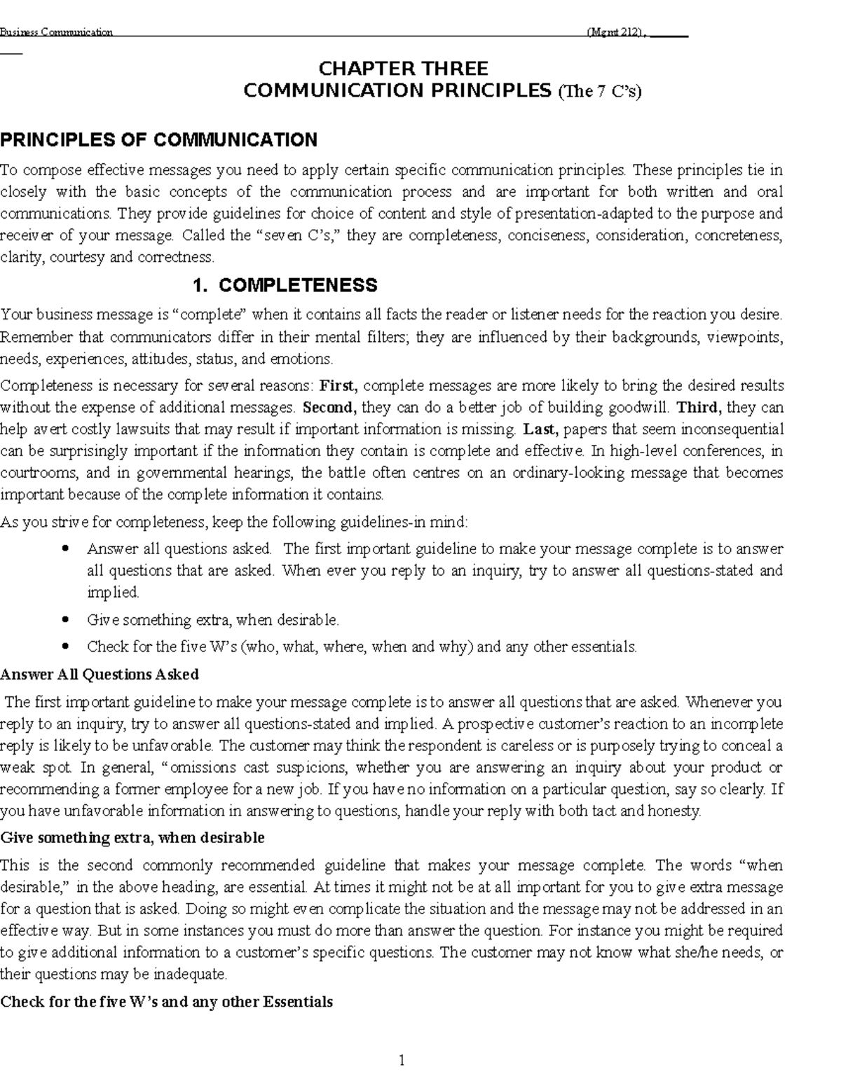 Chapter 3 - Supportive materials - CHAPTER THREE COMMUNICATION ...