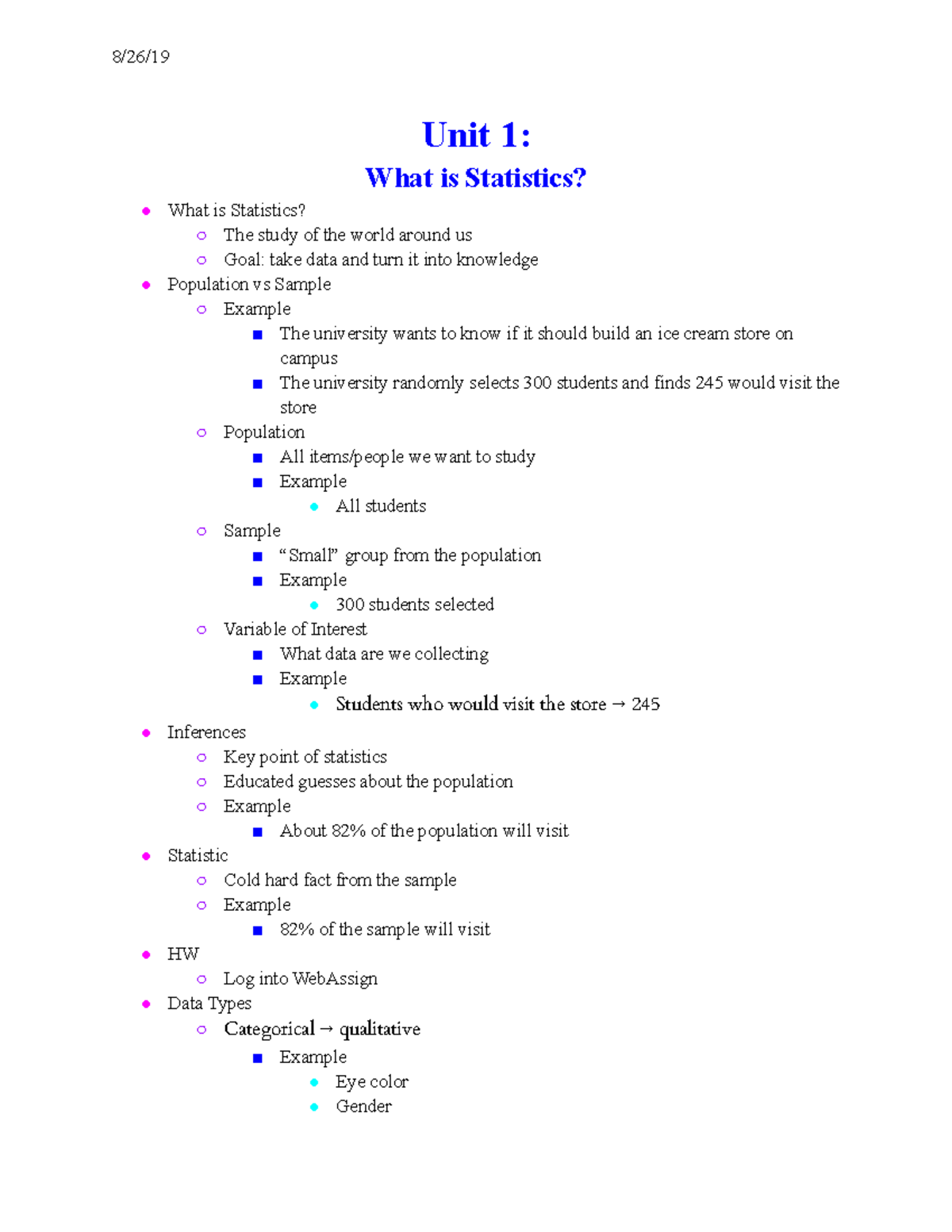 Unit 1 8 26 19 Unit 1 8 26 19 Unit 1 What Is Statistics What unit-1-8-26-19-unit-1-8-26-19-unit-1-what-is-statistics-what