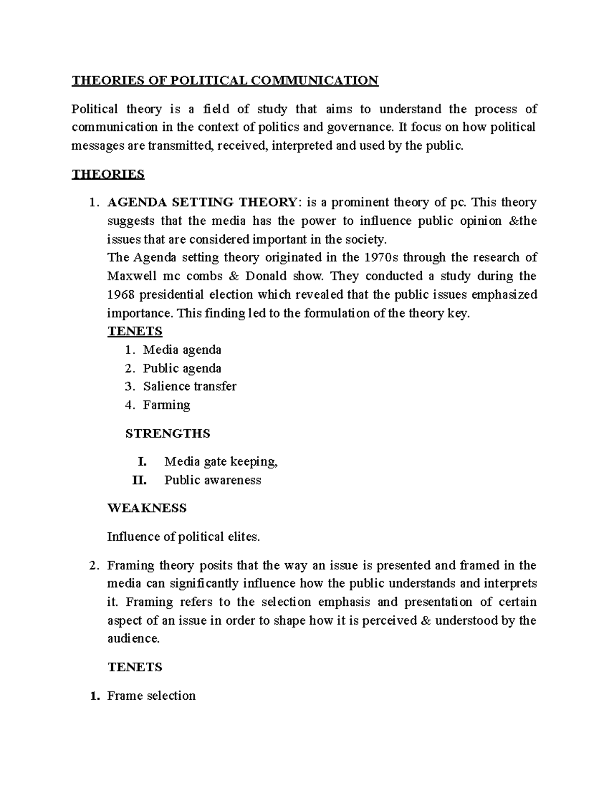 Theories of political communication - THEORIES OF POLITICAL ...