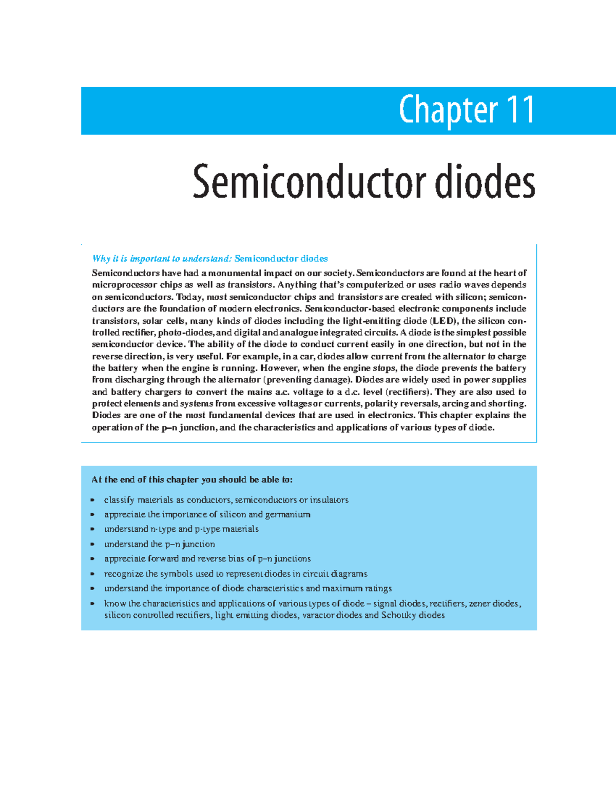 Electrical circuit notes p1 - Chapter 11 Semiconductor diodes Why it is ...