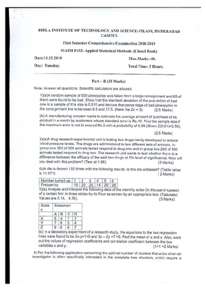 ASM handout - Pilani Campus AUGS/ AGSR Division SECOND SEMESTER 2022- COURSE HANDOUT (Part II ...