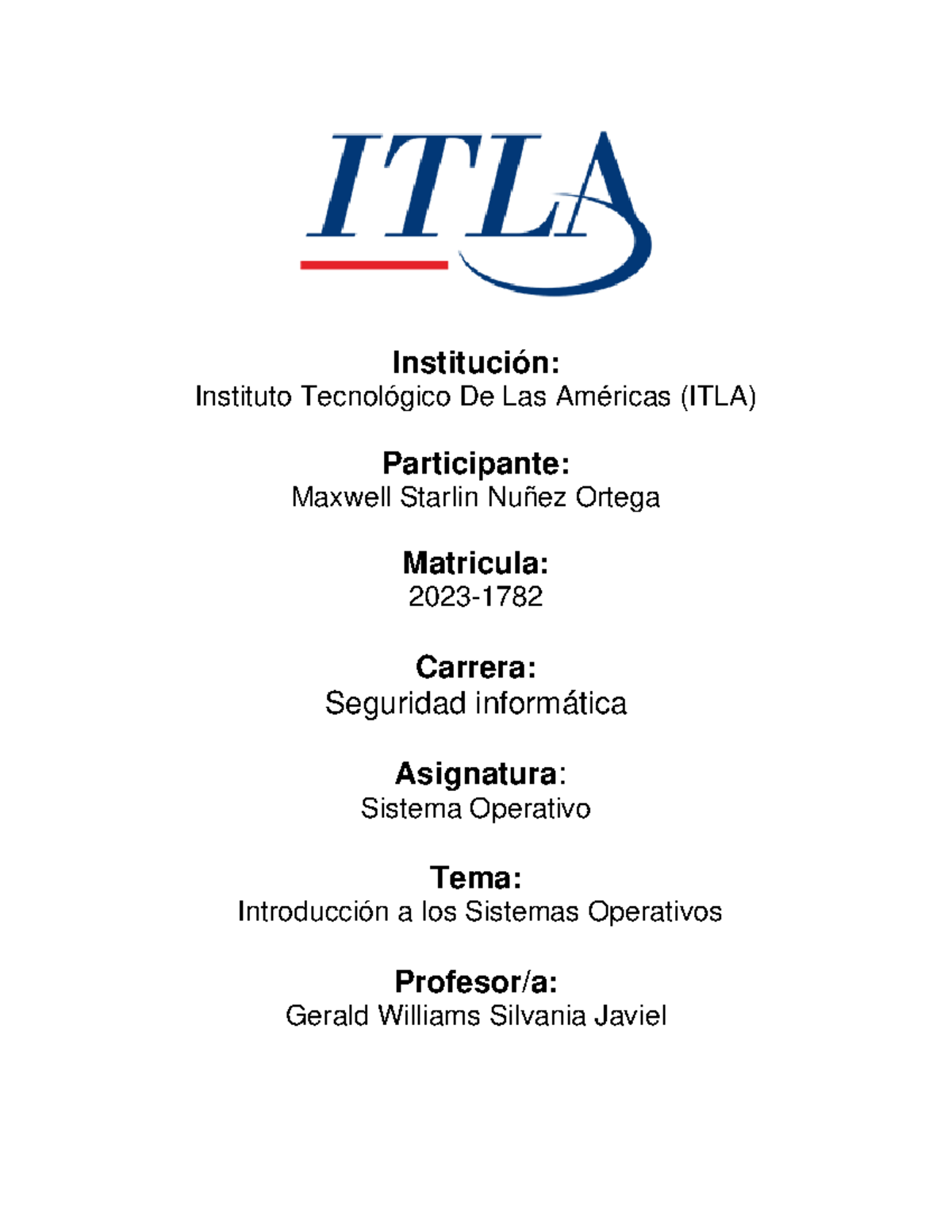 Tarea 1 - qwer - Institución: Instituto Tecnológico De Las Américas ...