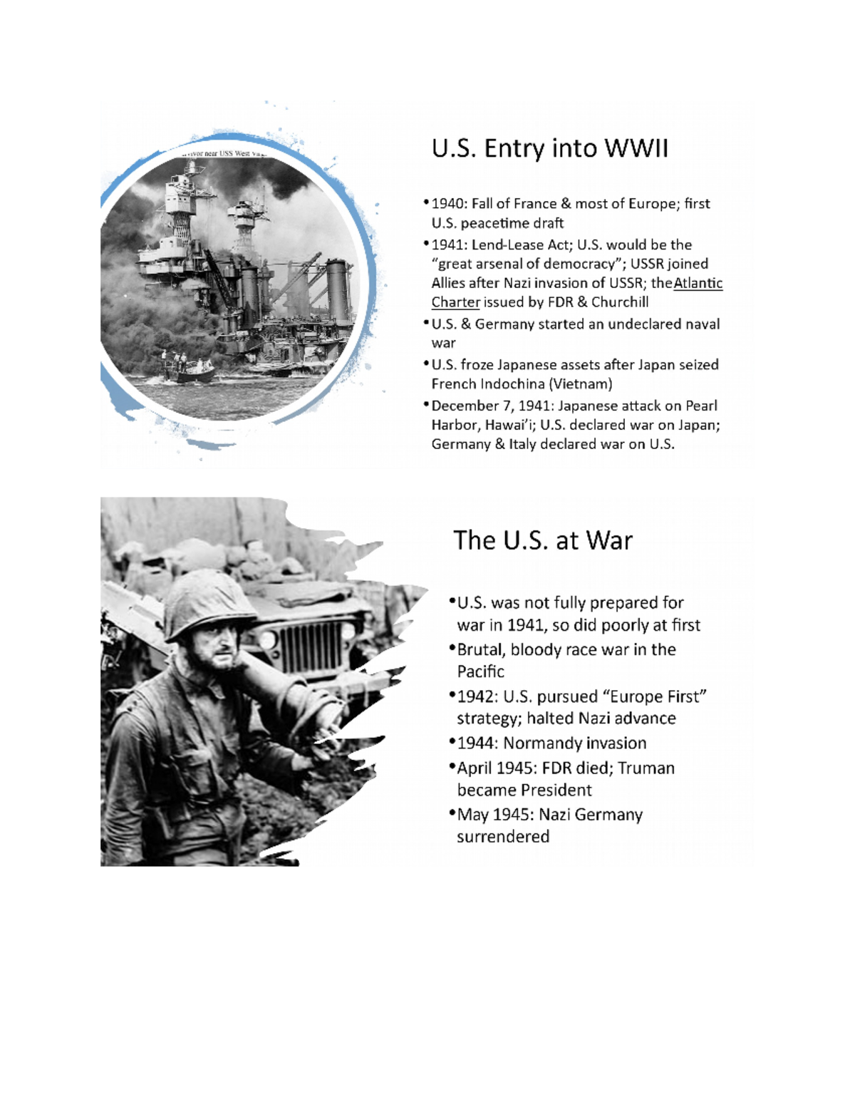 CH.3- THE US AT WAR - These are lecture notes for the course AMH 2020 ...