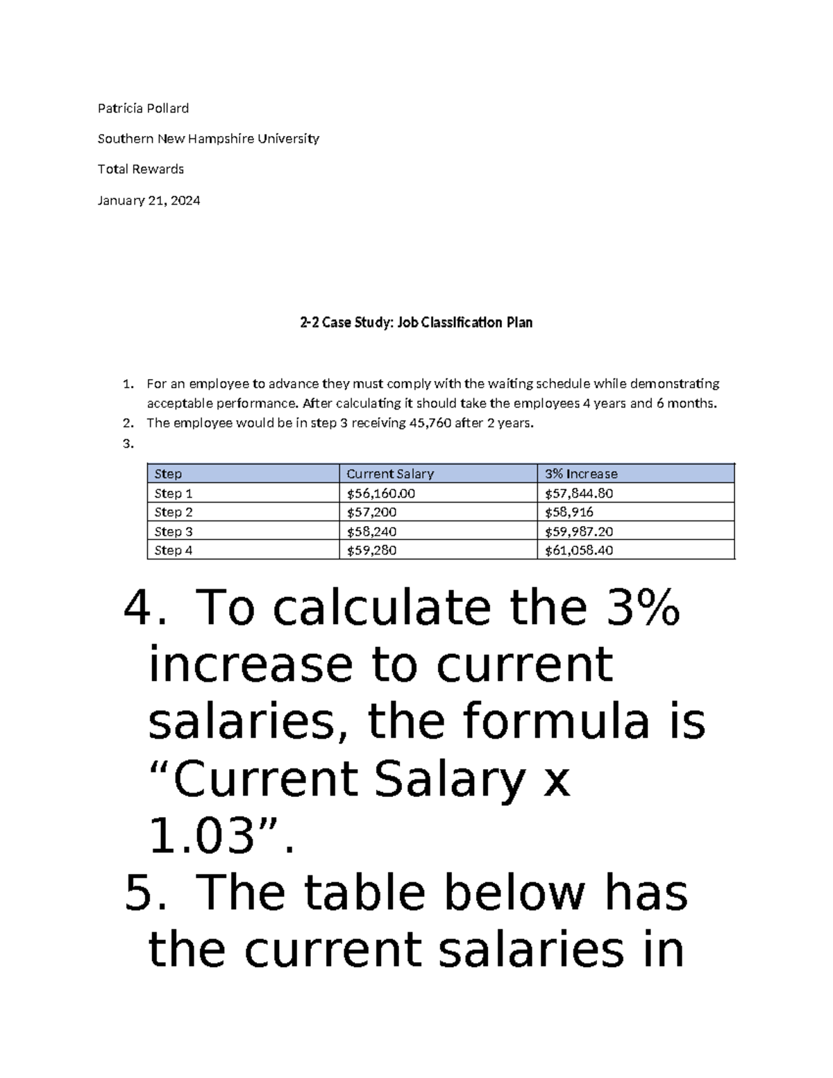 2.2 Case Study Job Classification Plan - For an employee to advance ...