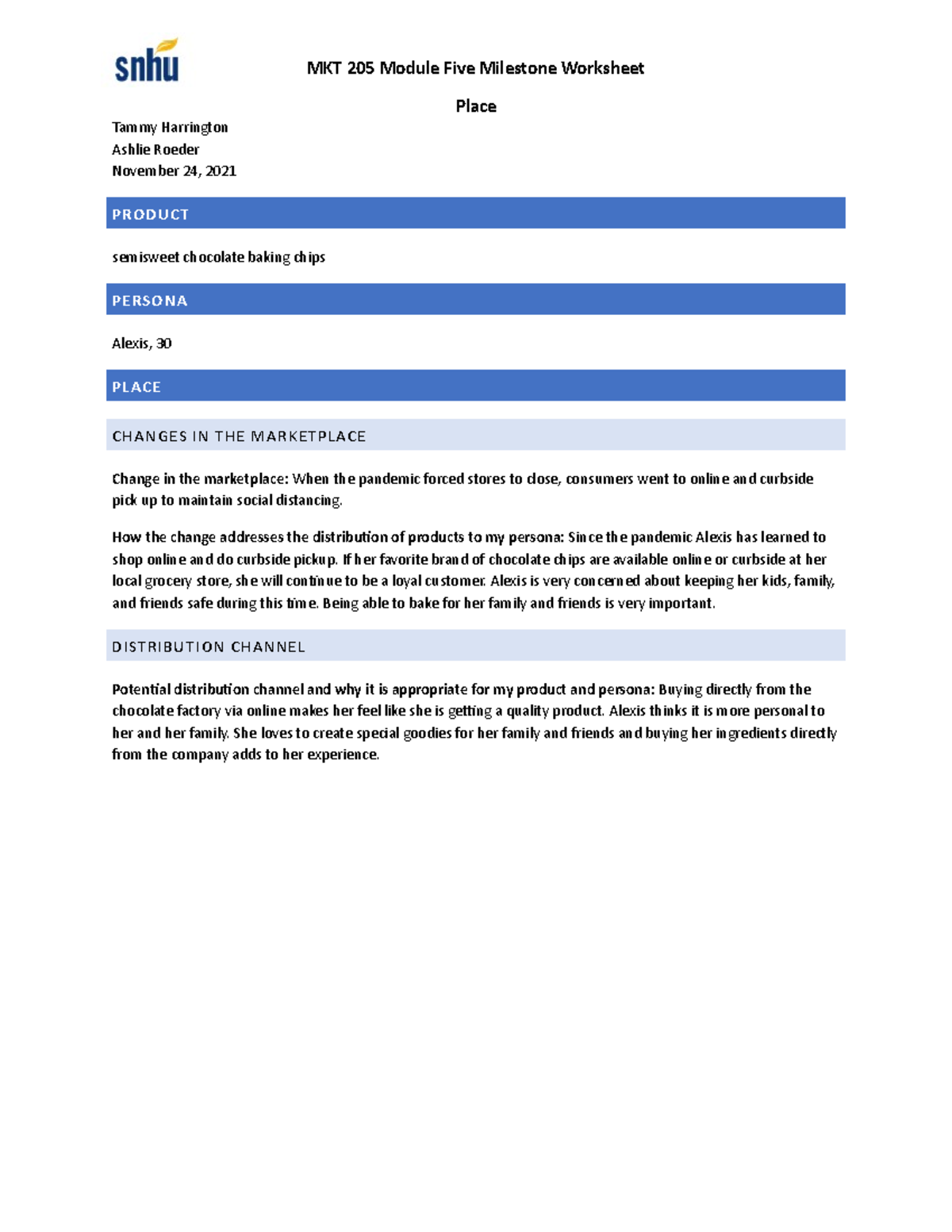 MKT205 Module Five Milestone Place and the global marketing - MKT 205 ...