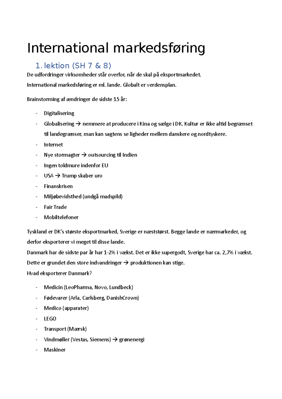 Noter International markedsføring - International markedsføring 1 ...