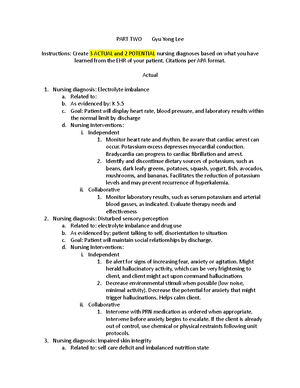 Nursing Process Worksheet 4 - NURS 481 - Studocu