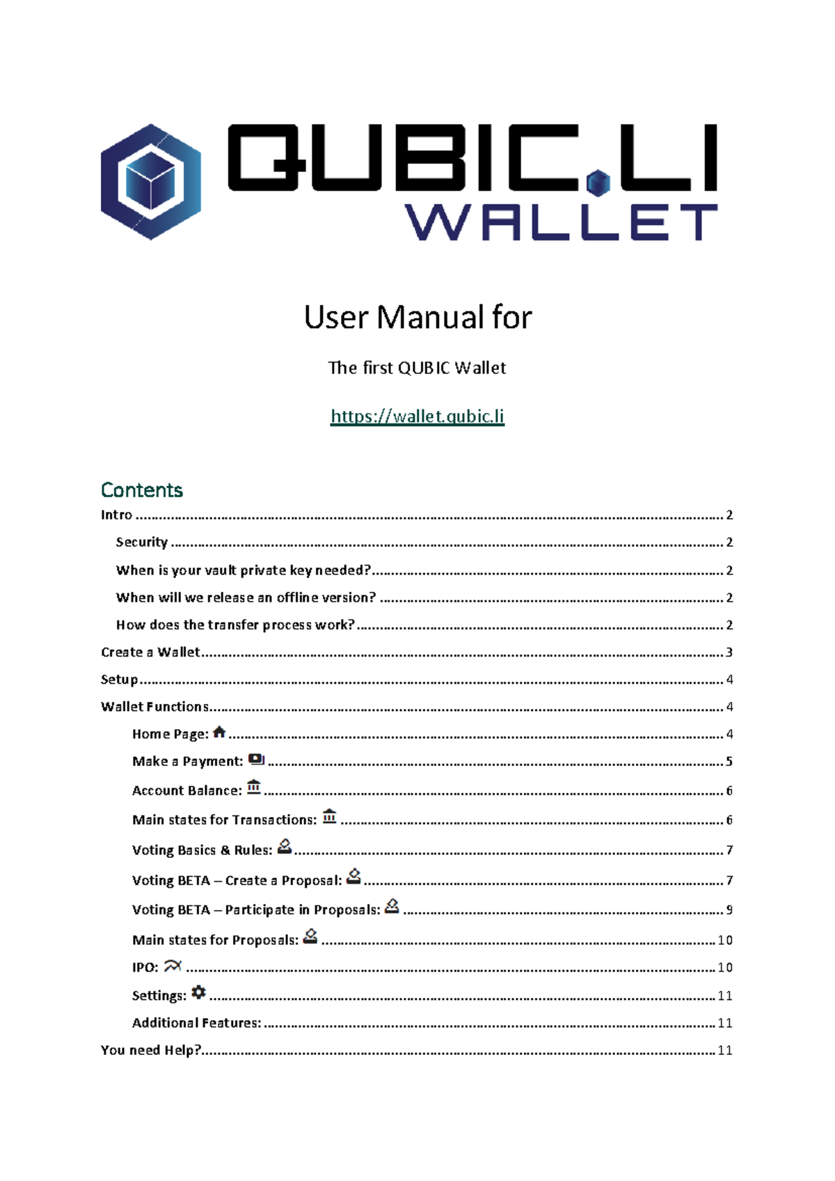 Qubic - User Manual for The first QUBIC Wallet wallet.qubic - Intro ...