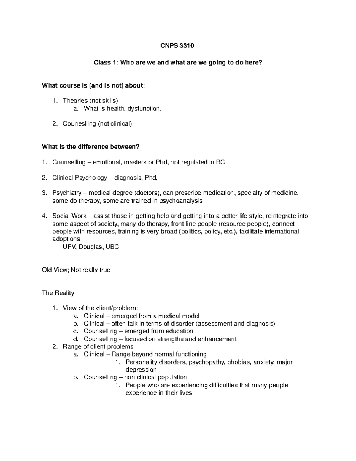 3310first class overheads - CNPS 3310 Class 1: Who are we and what are ...