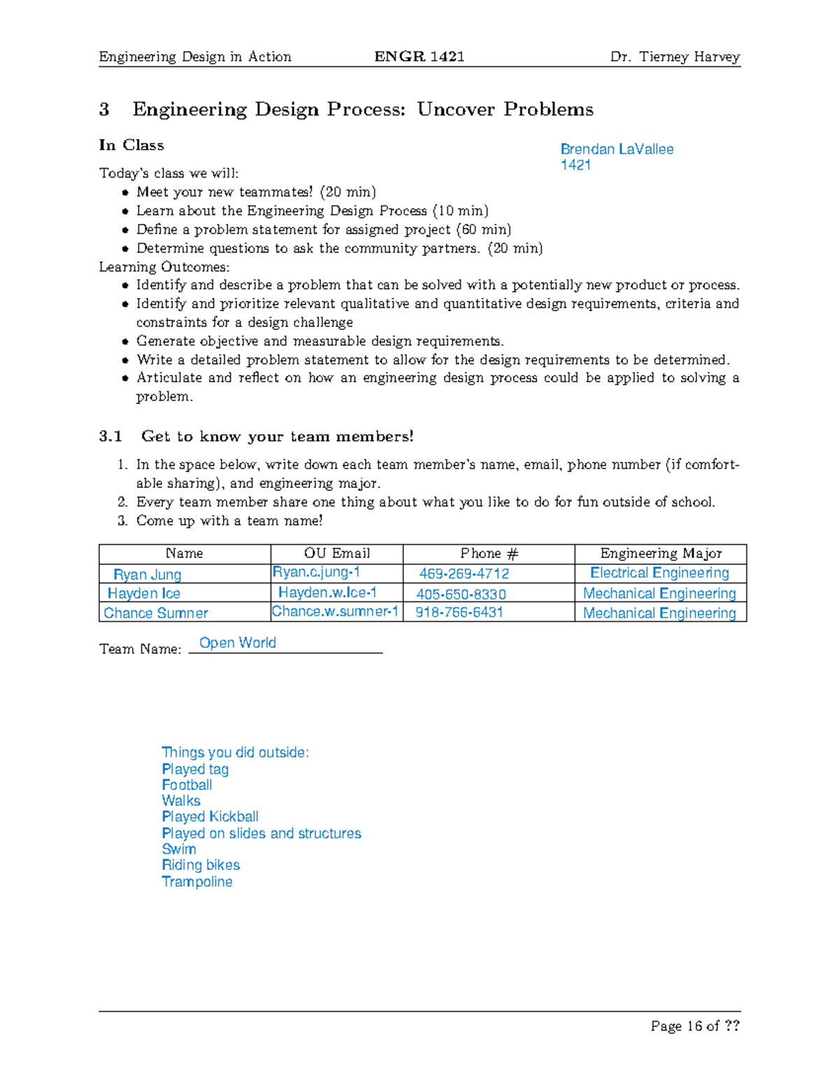 Class 3 - 3 Engineering Design Process: Uncover Problems In Class Today ...