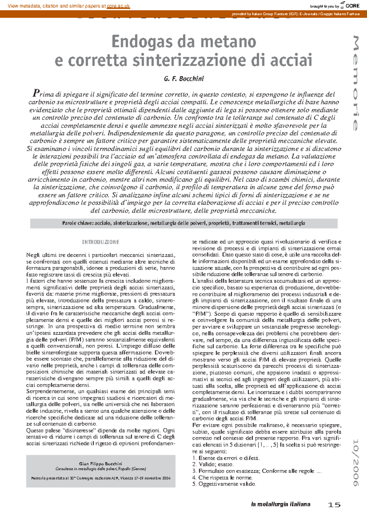 228808797 - Cours - S I N T E R I Z Z A Z I O N E 10/ Memorie Endogas ...