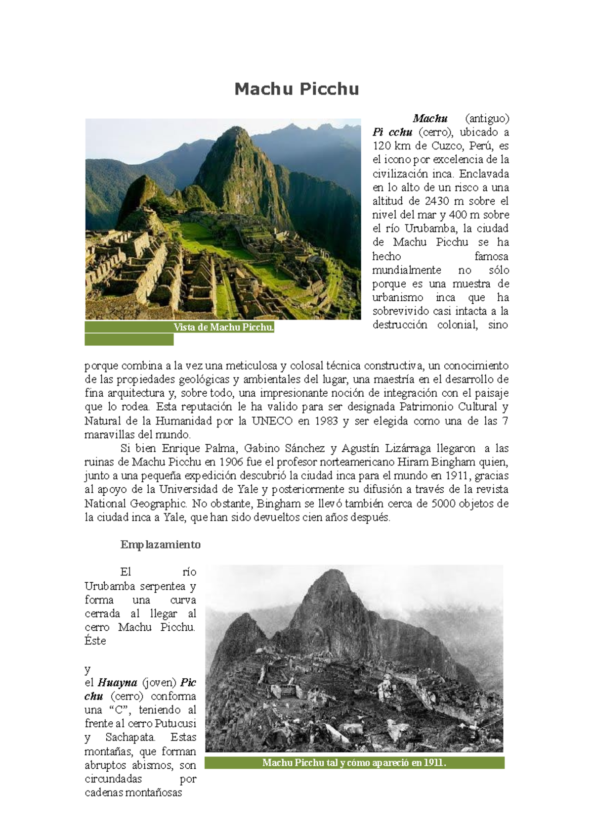 Machu Picchu - ASASASAS - Machu Picchu Vista de Machu Picchu. Machu ...