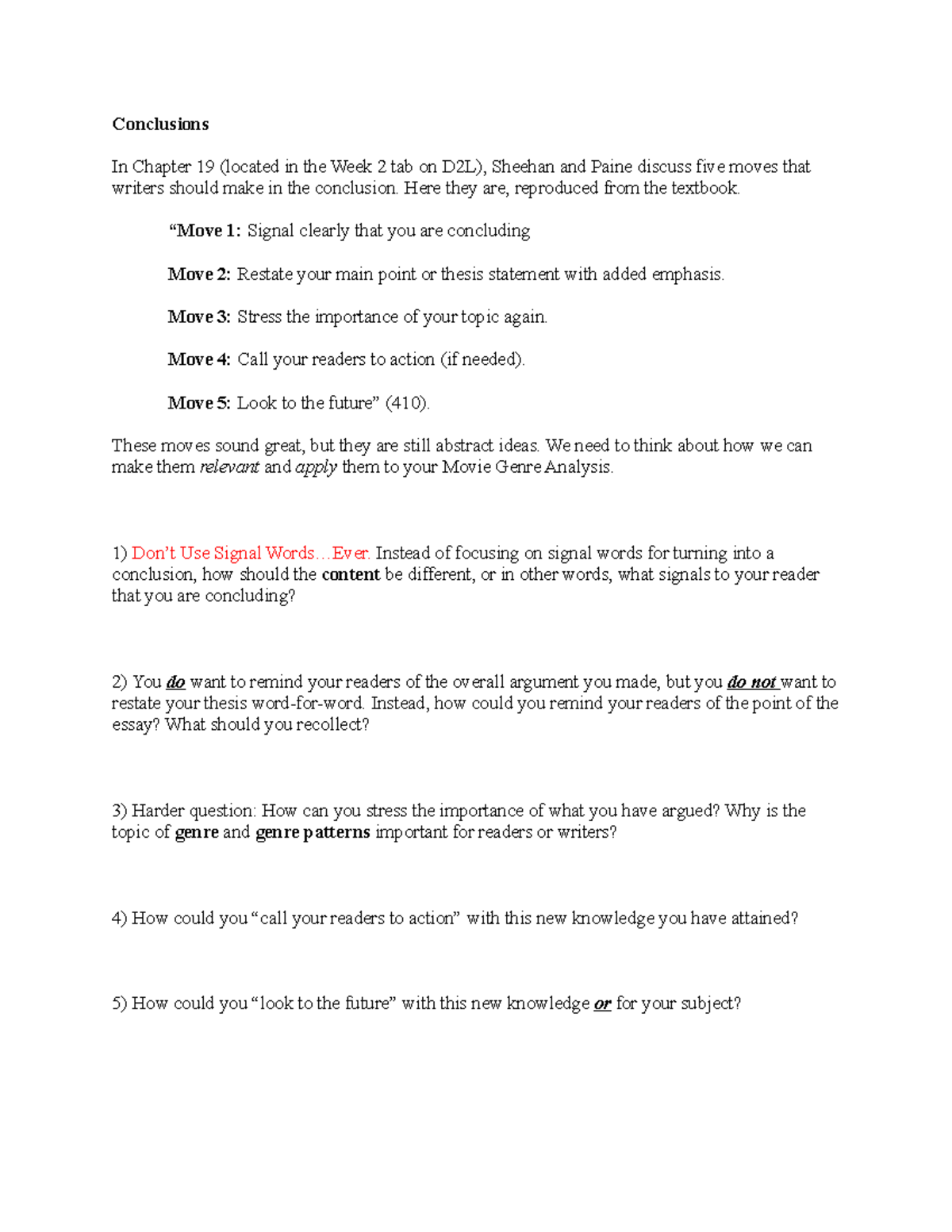 Questions to Consider, Conclusions - Conclusions In Chapter 19 (located ...