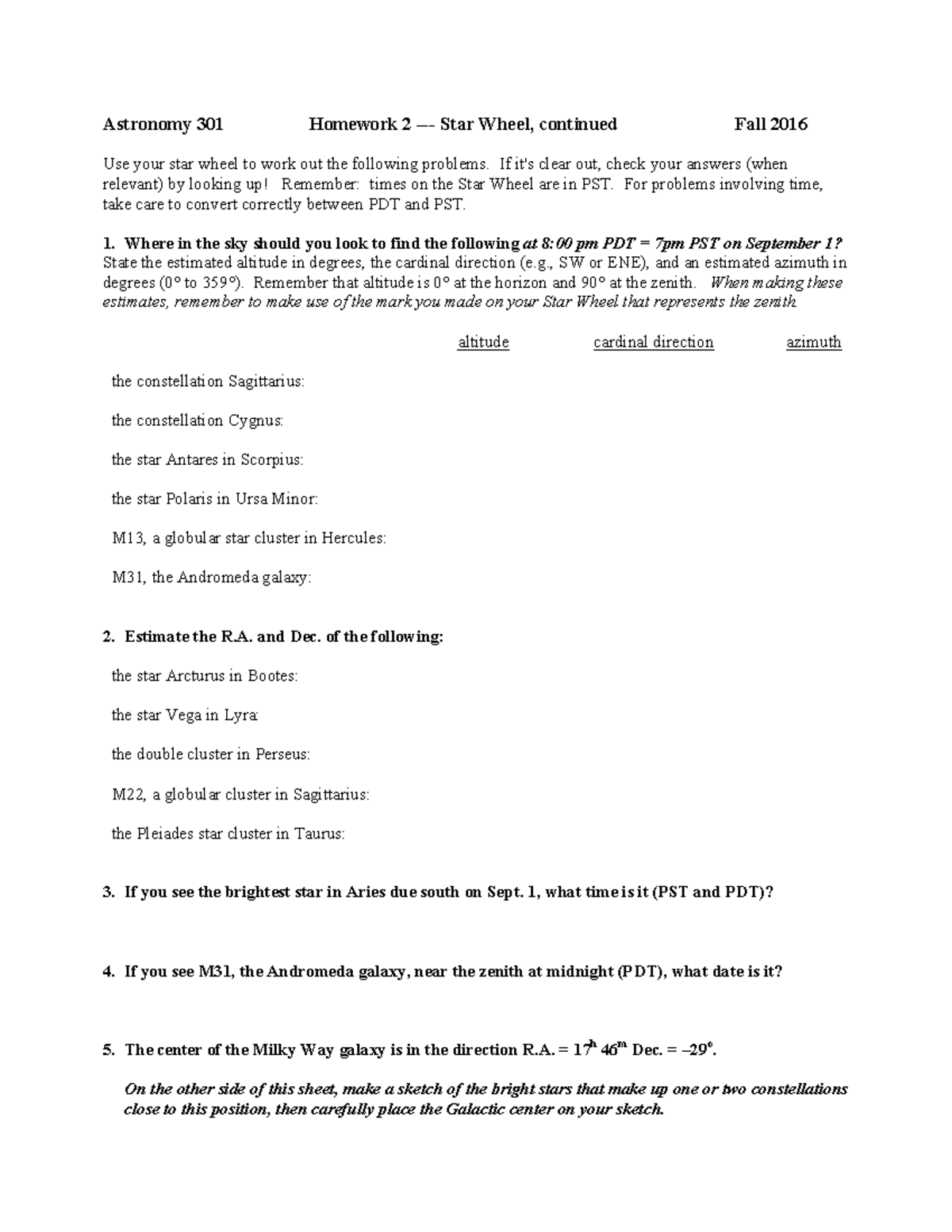 HW02 starwheel - Homework assignment 2 - Astronomy 301 Homework 2 ...