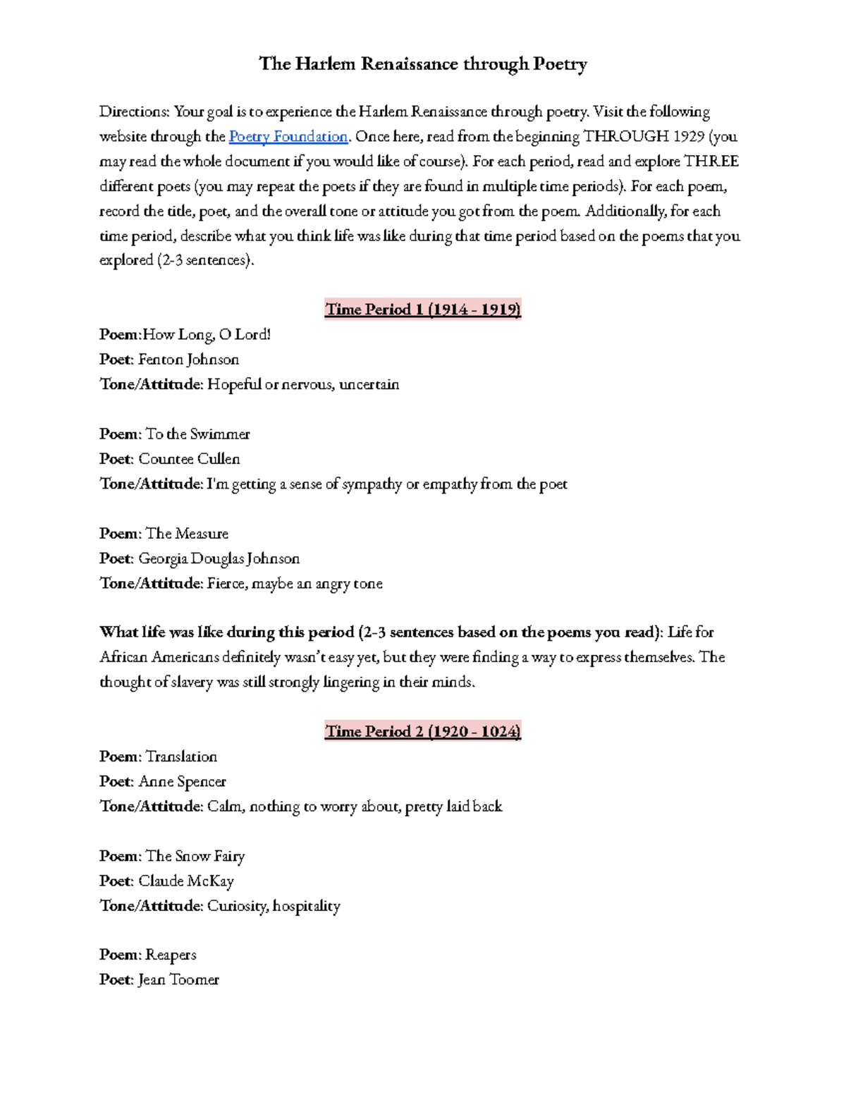 Cameron O'Malley - The Harlem Renaissance through Poetry - The Harlem ...