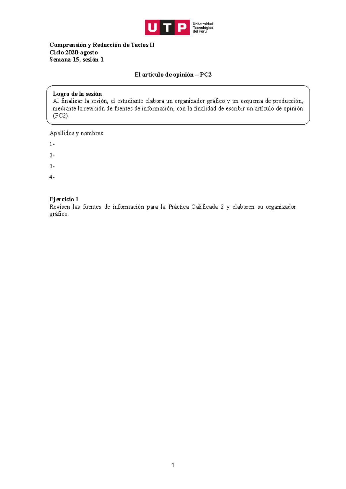 S15. s1 - Resolver ejercicio 1 y 2 - Formato res - Comprensión y ...