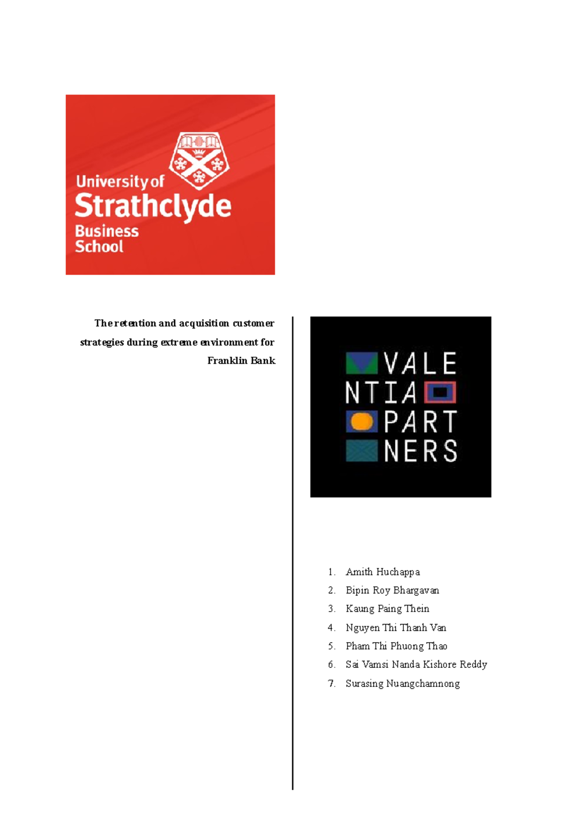 Valentina Partners Group Assignment - CS975 - Strath - Studocu