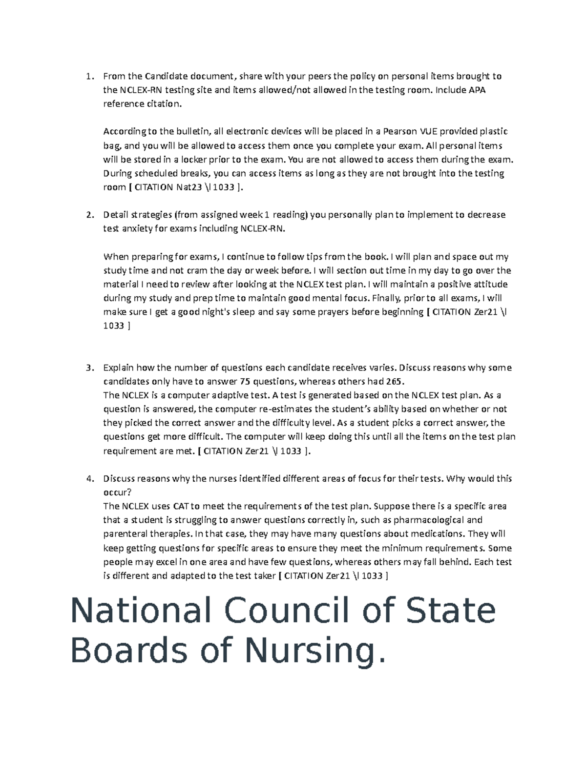 Week 1 discussion post - From the Candidate document, share with your ...