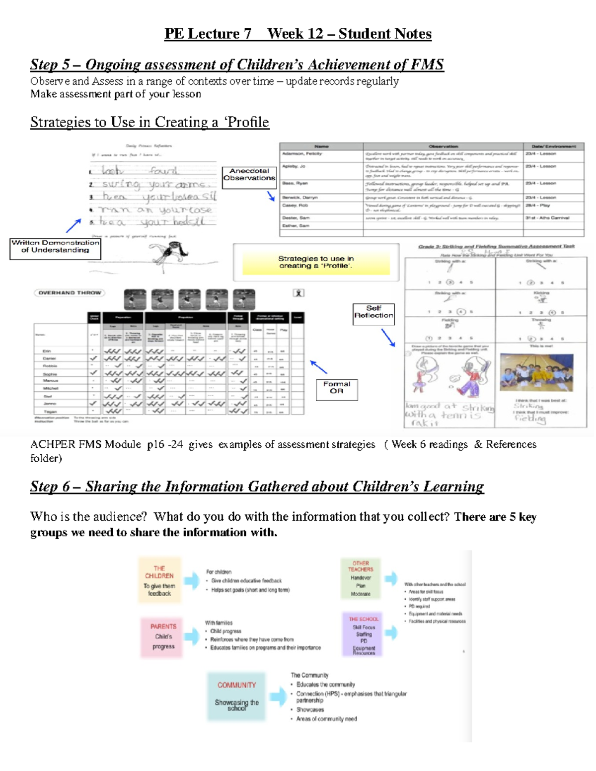 Lecture 12 Physical Education Notes - PE Lecture 7 Week 12 – Student ...