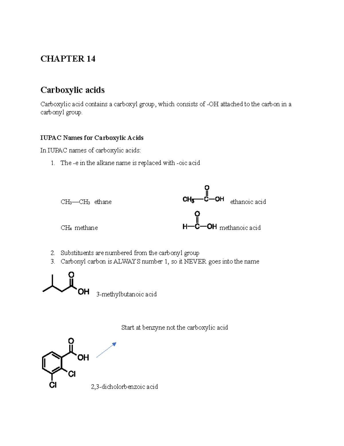 Chapter 14 - Lecture notes 14 - CHAPTER 14 Carboxylic acids Carboxylic ...