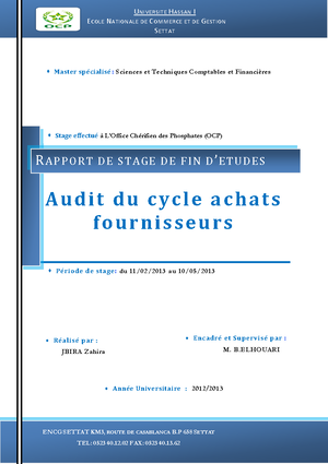 Guide de procédures d'audit, par cycles et assertions - Guide de ...