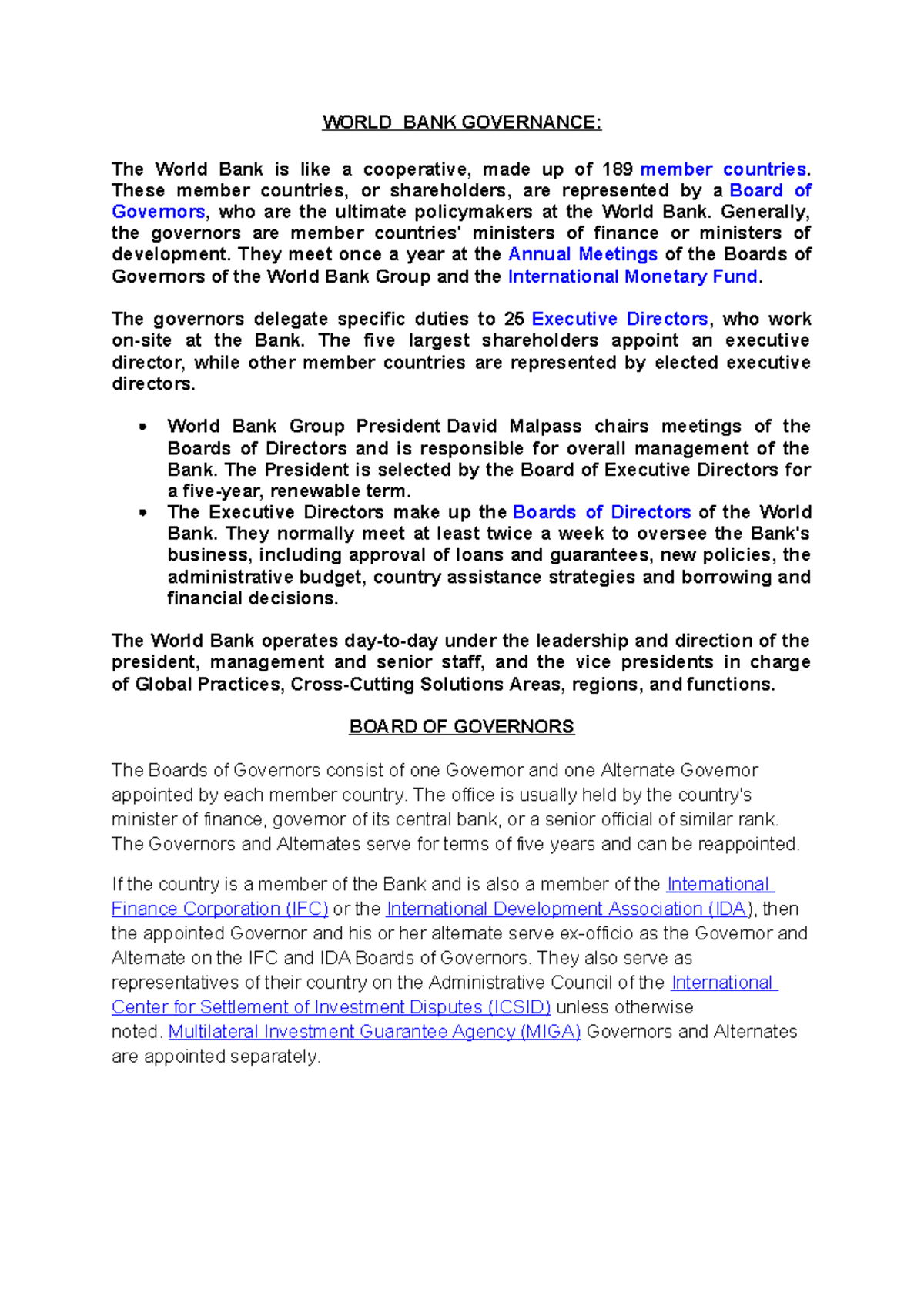 World BANK Governance Background 2023 - WORLD BANK GOVERNANCE: The ...
