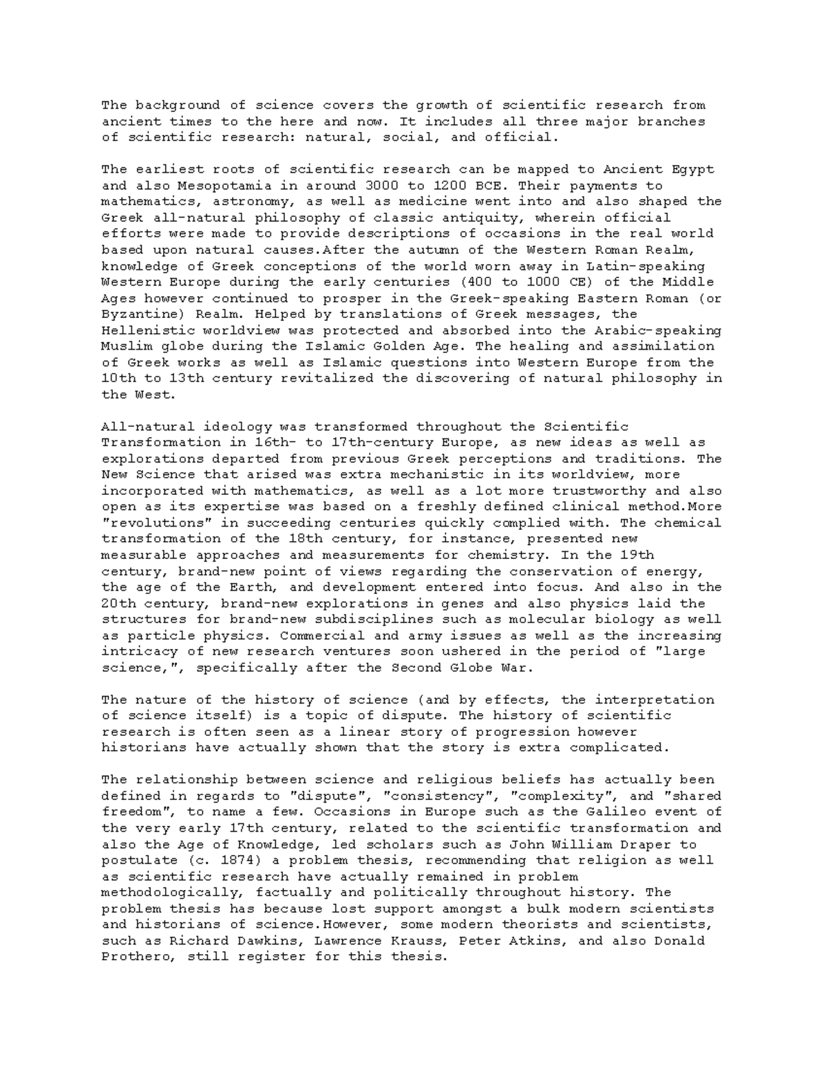 AE- 936 - Summary notes - The background of science covers the growth ...