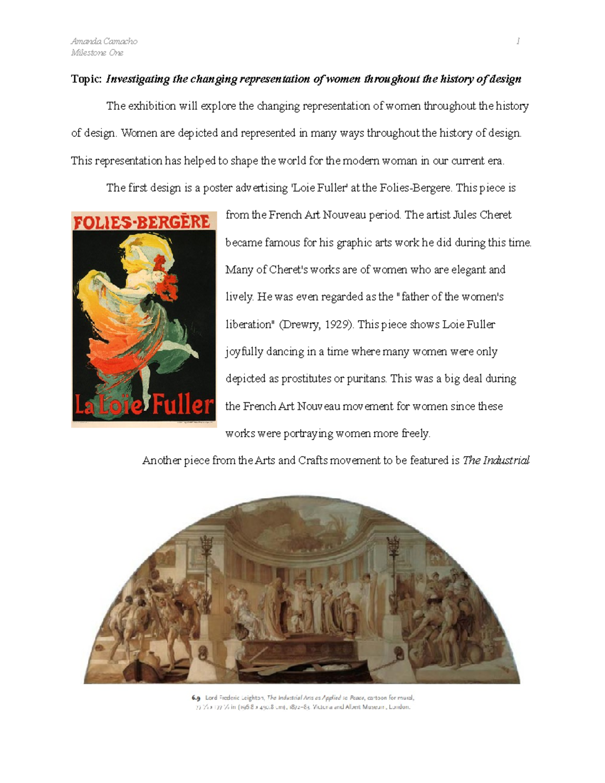 Milestone one FAS 320 History of Design - Amanda CamachoMilestone One 1 ...