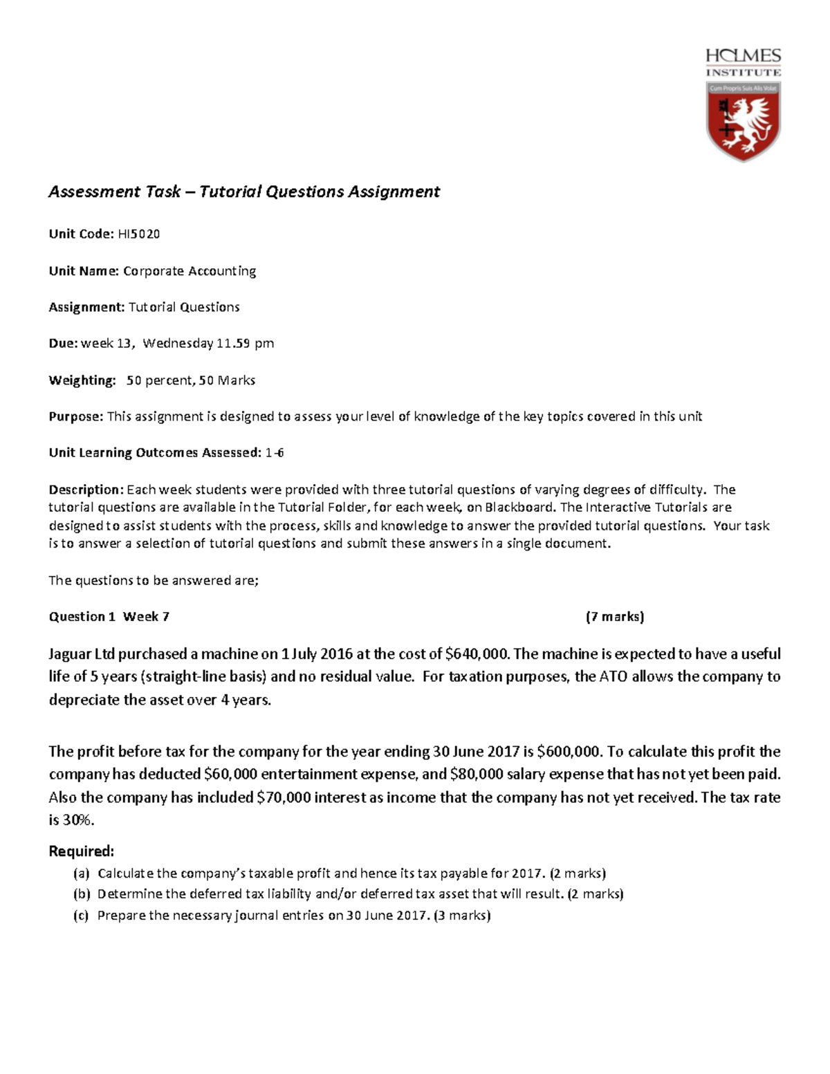 HI5020 Tutorial Question Assignment T2 2020 - Warning: TT: undefined function: 32 Warning: TT ...