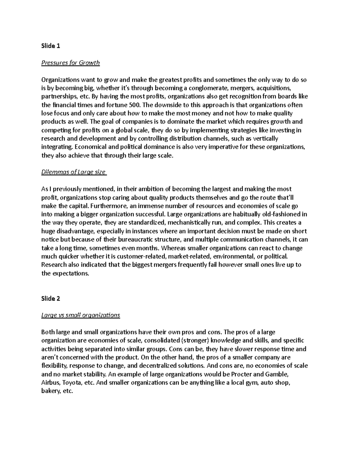 Script - summary of the case, jet blue. - Slide 1 Pressures for Growth ...