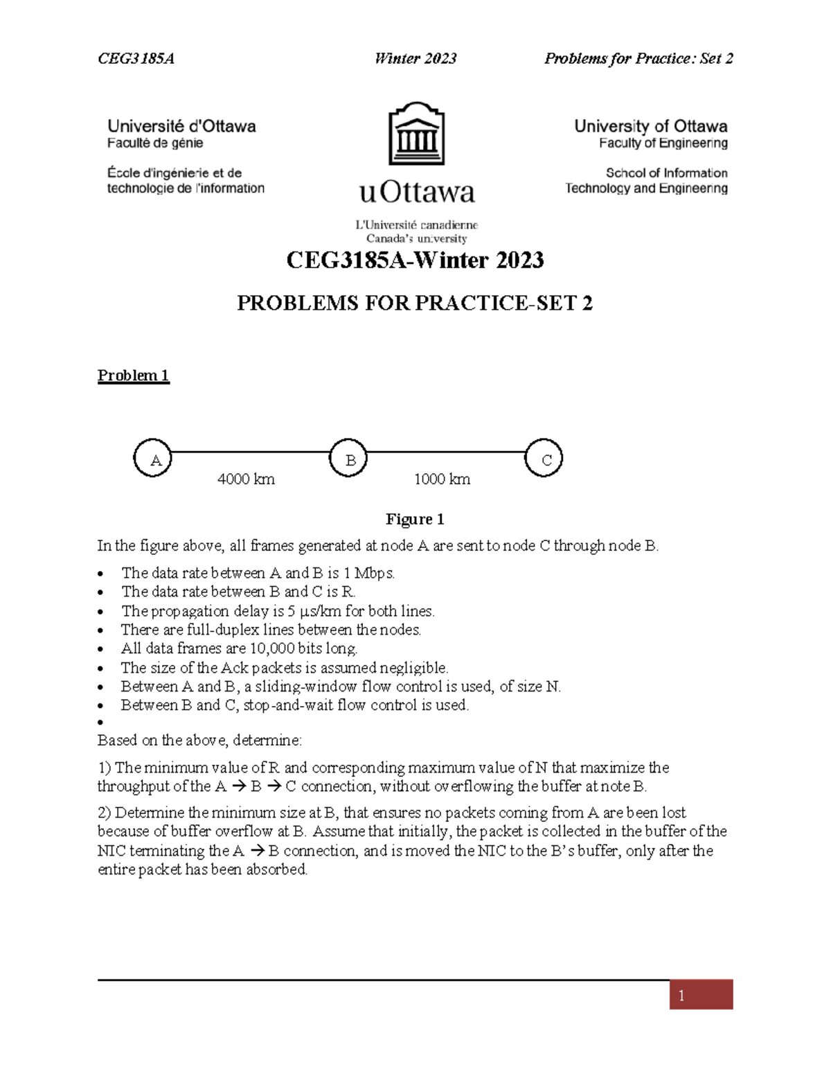Problems for Practice-Set 2 - CEG3185A Winter 2023 Problems for ...