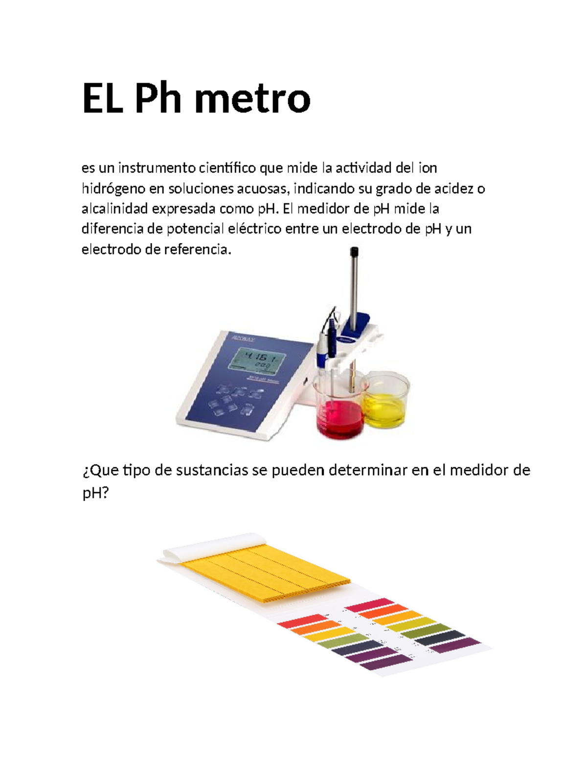 EL Ph metro - diapositiva - Medicina general - EL Ph metro es un ...