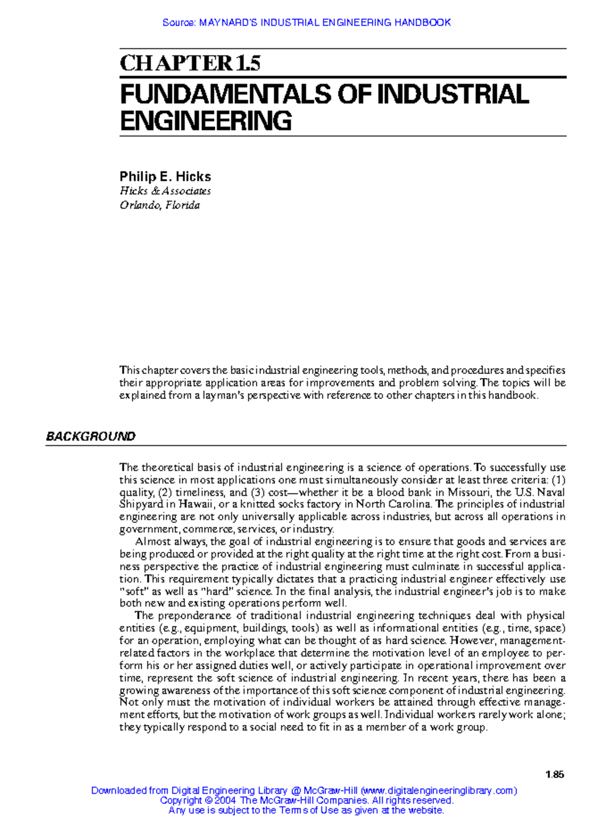 05- Fundamentals OF Industrial Engineering - CHAPTER 1. FUNDAMENTALS OF ...