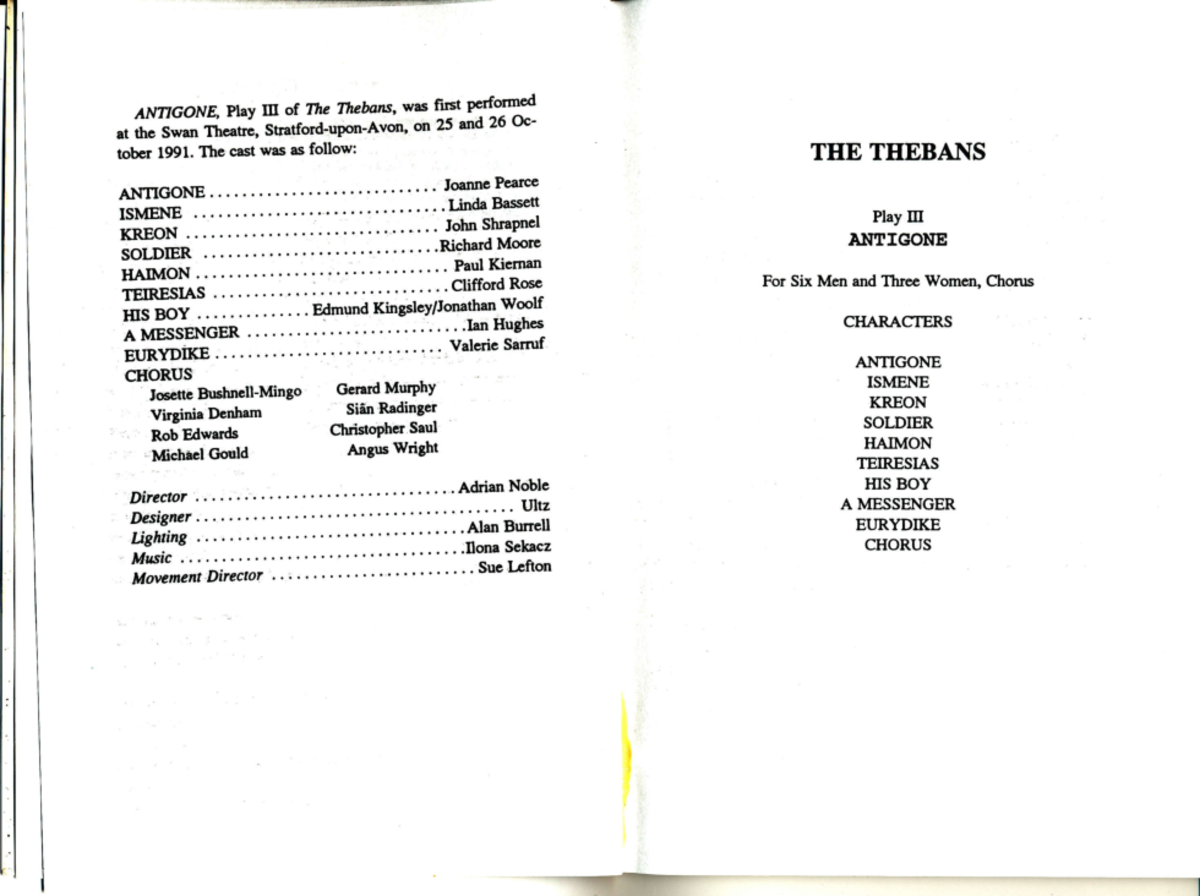 Antigone script - Professor- Nick Mangano. Reading. Spring 2021 - Y ...