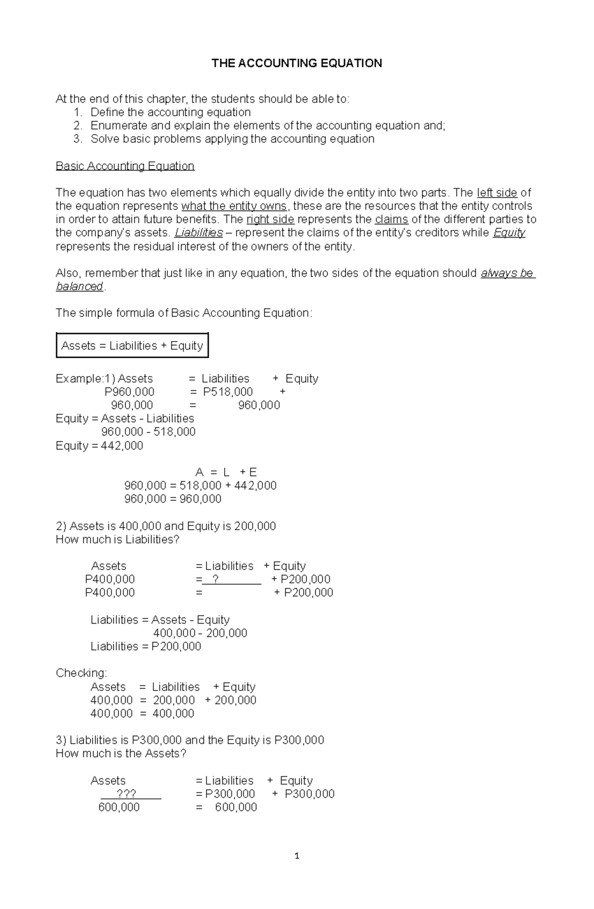 FABM 1 Materials 2 - Reading material of FABM 1 - THE ACCOUNTING ...