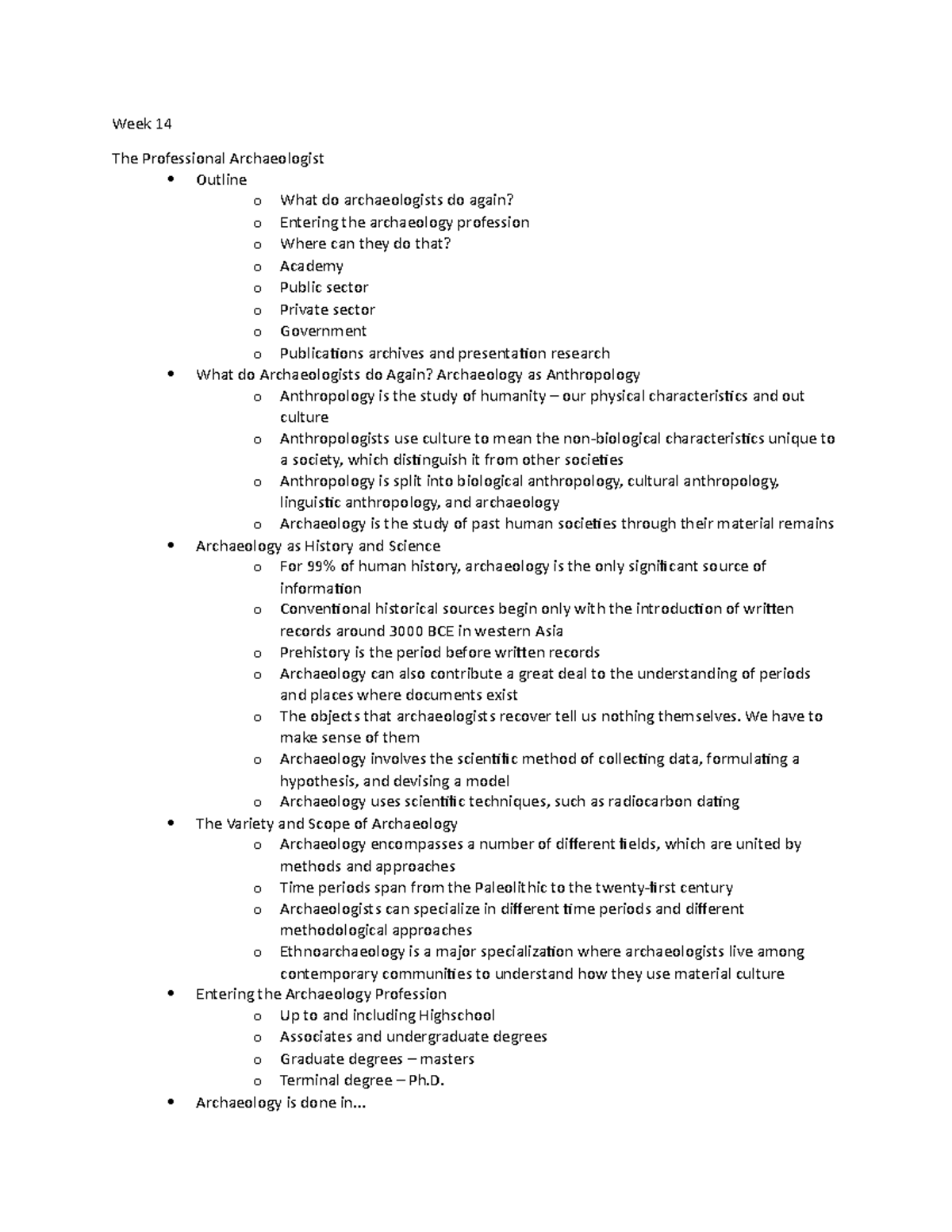 Intro arch week 14 - week 14 notes - Week 14 The Professional ...