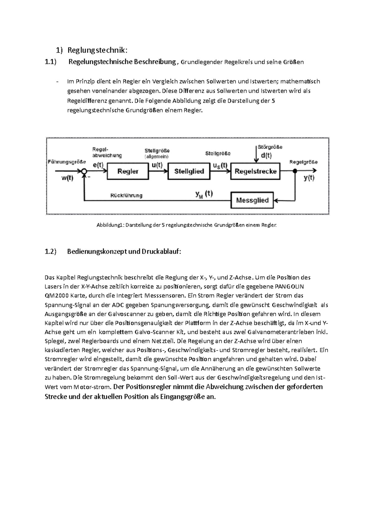 Reglungstechnik 1 - Regelungstechnische Beschreibung , Grundlegender ...