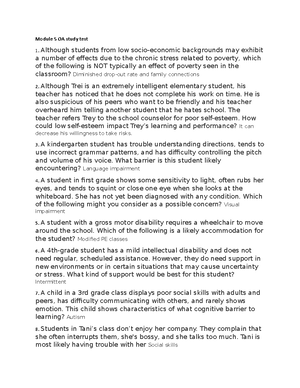 Module 9 OA practice answers and questions - Module 9 OA practice test ...