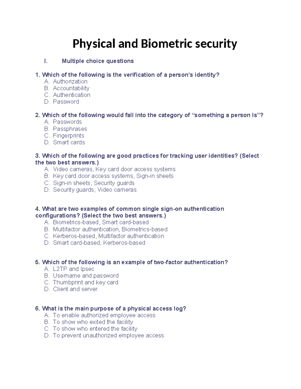 Tut03 Physical and Biometrics security updated - Physical and Biometric ...