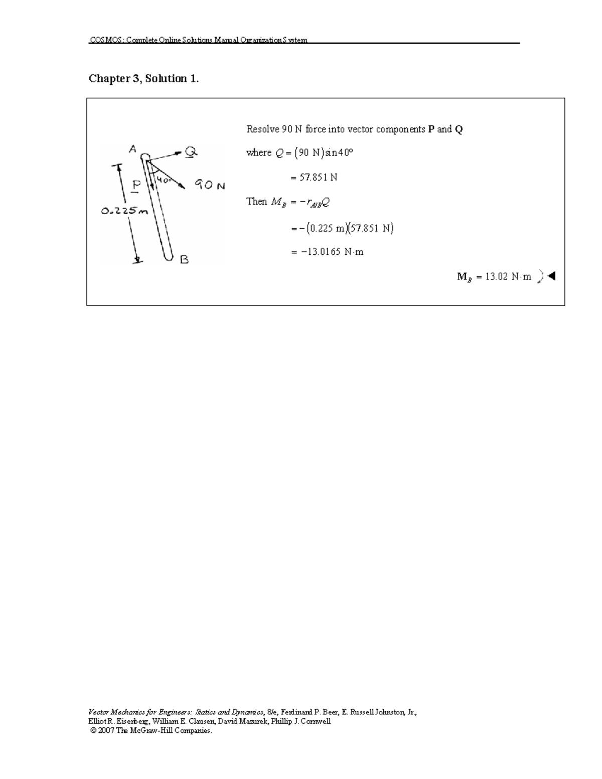 Chaptr 3 solution - Vector Mechanics for Engineers: Statics and ...