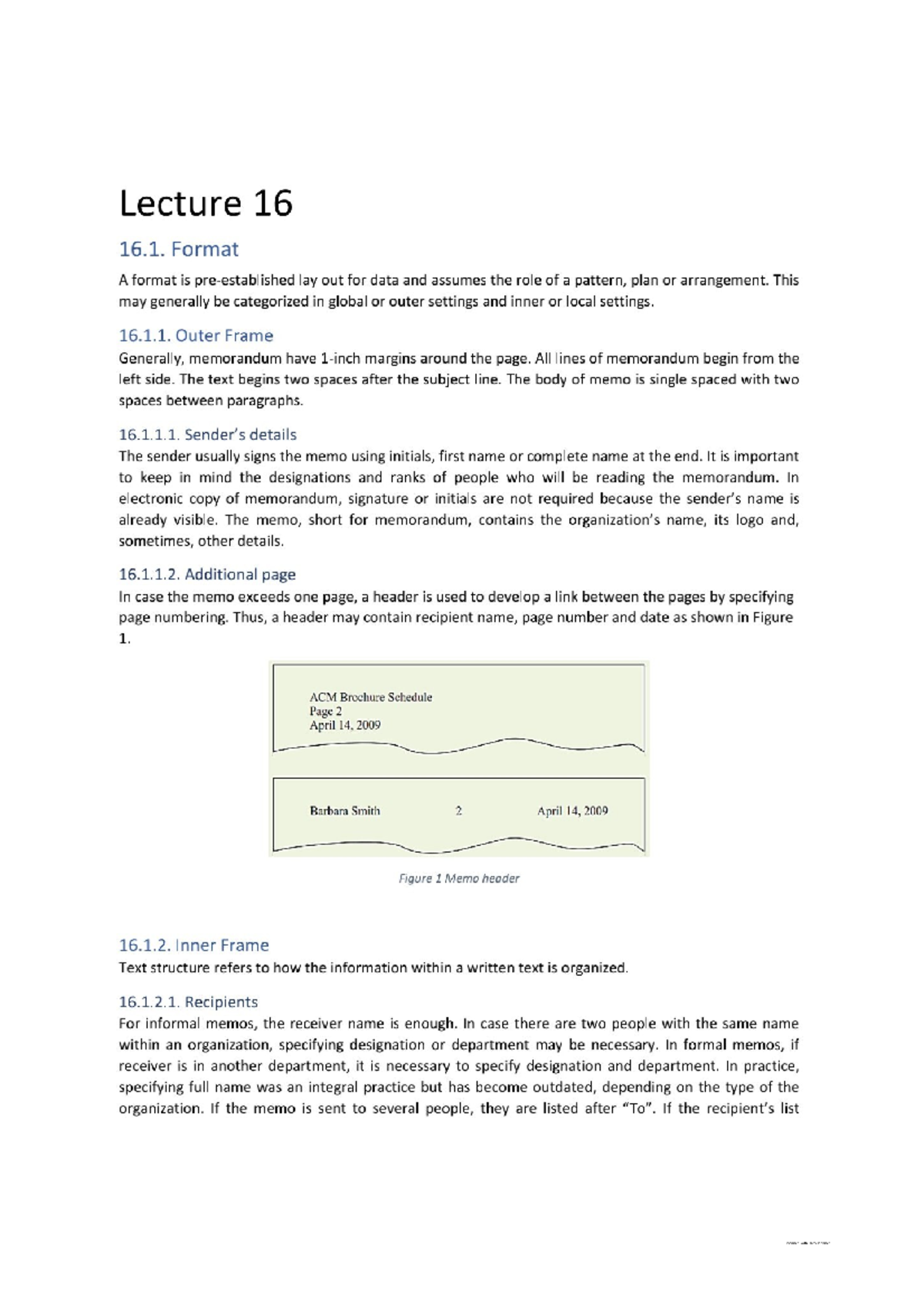 Handouts Lecture 16[Format] - Report Writing Skills - Studocu