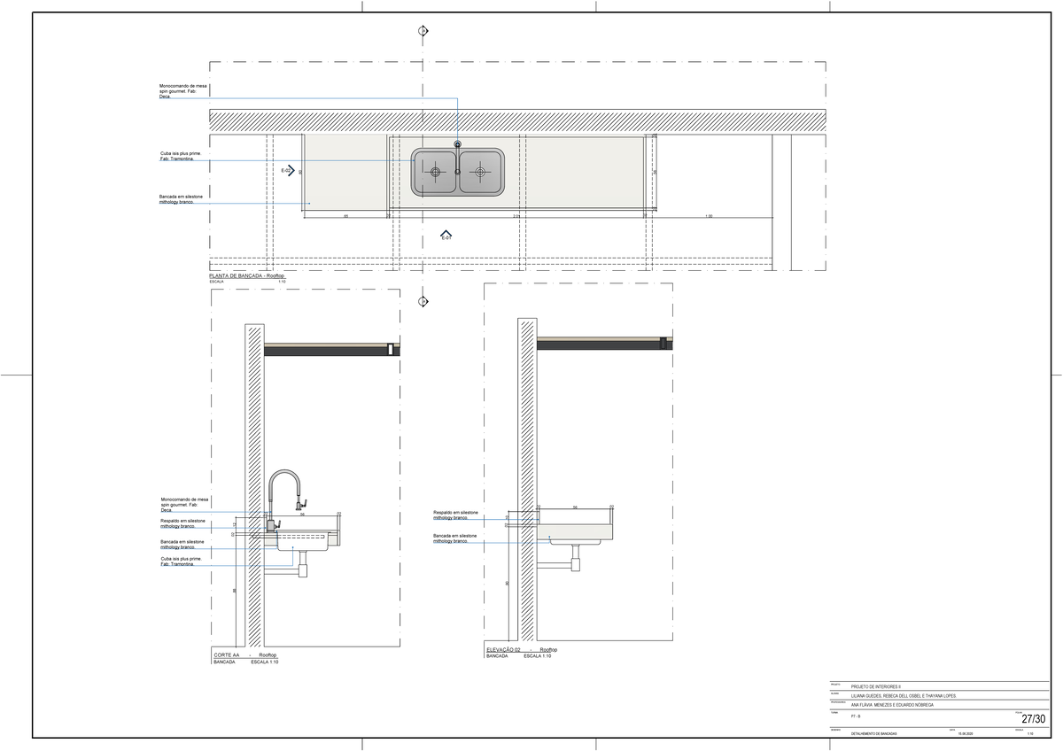 Prancha 28 - ESCALA 1: PLANTA DE BANCADA - Rooftop E- E- A A Cuba isis plus prime. Fab ...