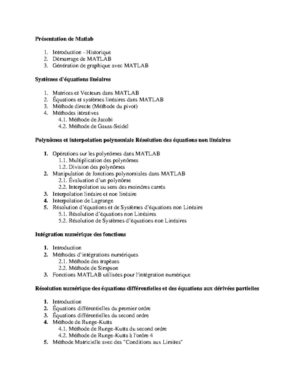 Matlab - Resume - P P r r é é s s e e n n t t a a t t i i o o n n d d e ...