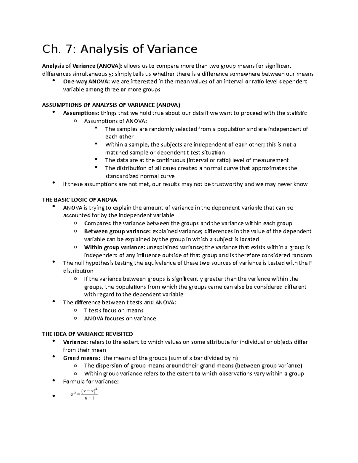 Chapter 7 Analysis of Variance CJ 426 - Ch. 7: Analysis of Variance ...