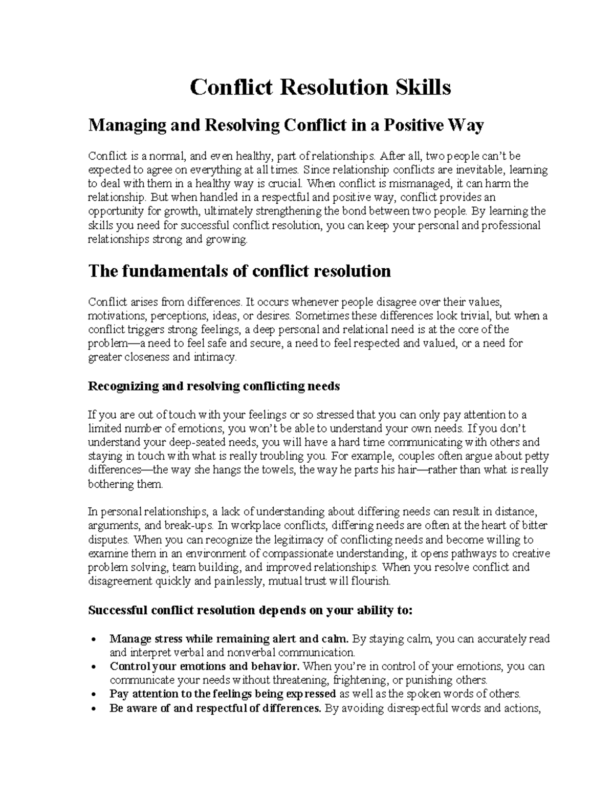 Conflict - After all, two people can’t be expected to agree on ...