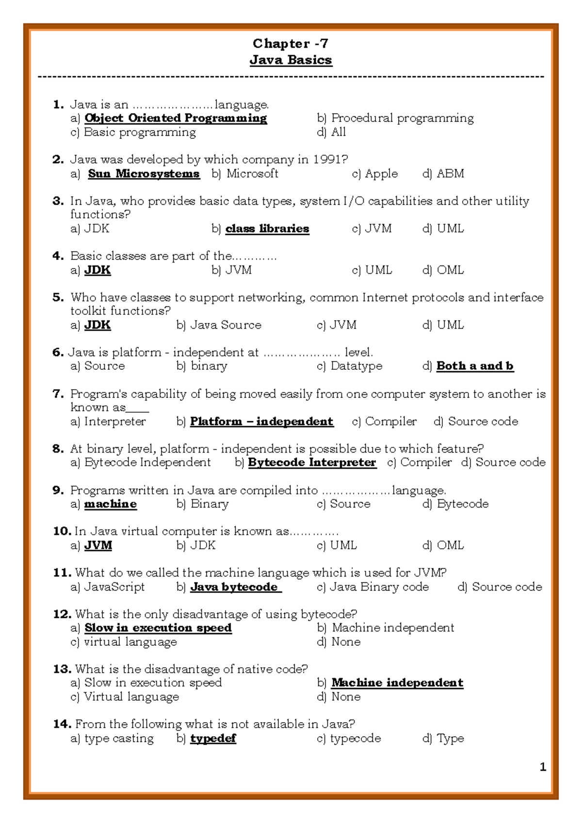 Corejavapracticeq - Chapter - Java Basics - Java is an ...