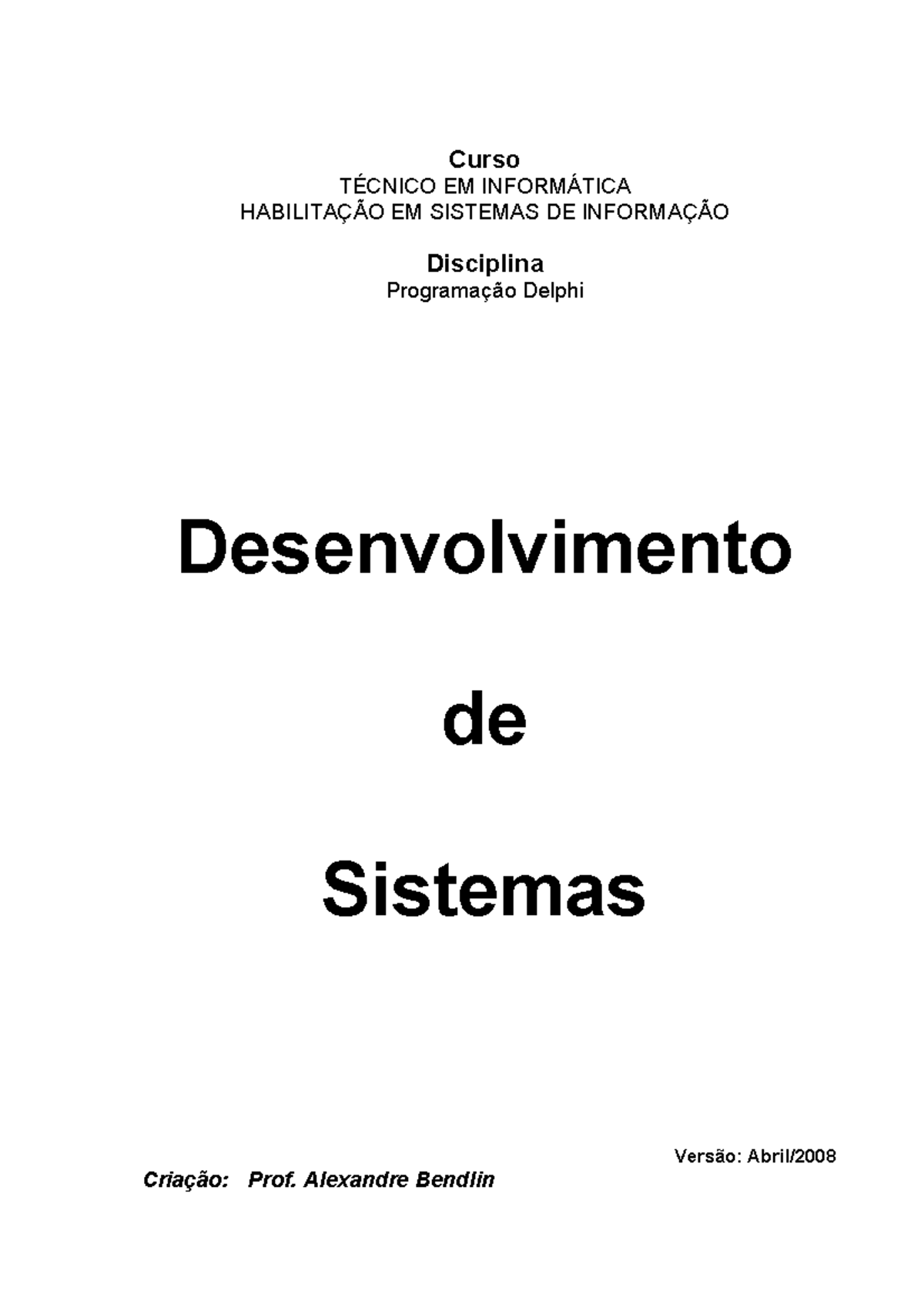 Delphi - Programacao de Computadores em Linguagem Delphi - Curso ...