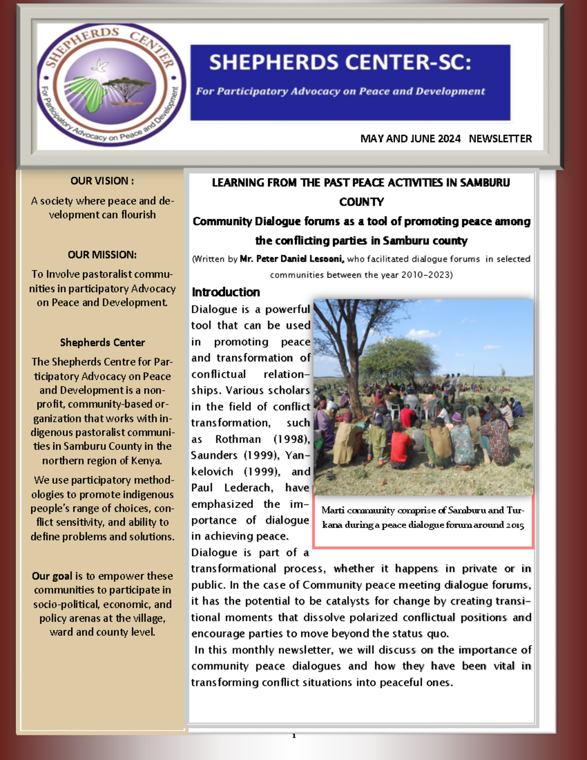 Community Dialogue forums as a tool of promoting peace among the ...