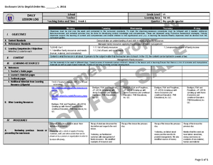 Periodical Test English 6 - 4th Quarter v1 - Lesson Plan - Studocu